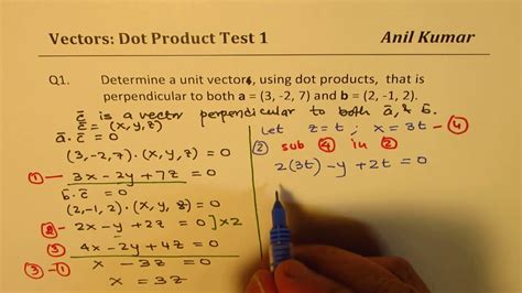 how to find a vector perpendicular to two vectors with dot product
