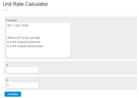 Unit Rate Calculator Calculator Academy