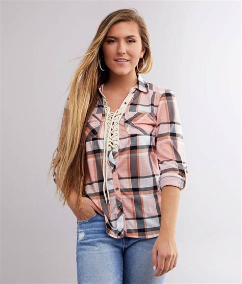 Daytrip Plaid Shirt Womens Shirtsblouses In Pink Buckle