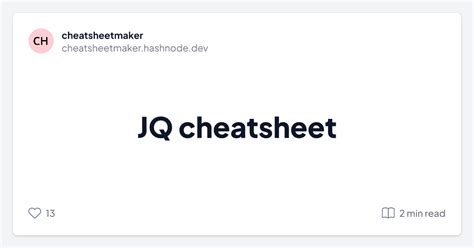Jq Cheatsheet
