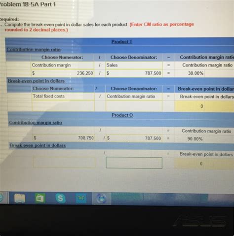Solved Problem A Break Even Analysis Different Cost Chegg