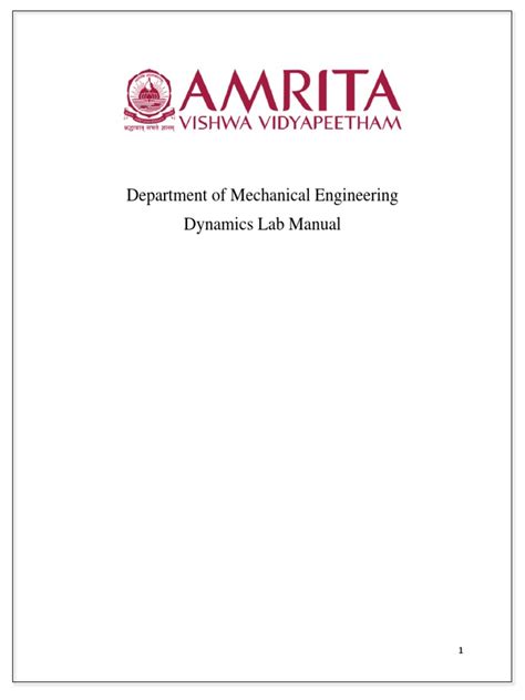 Dynamics Lab Manual Final Record Pdf