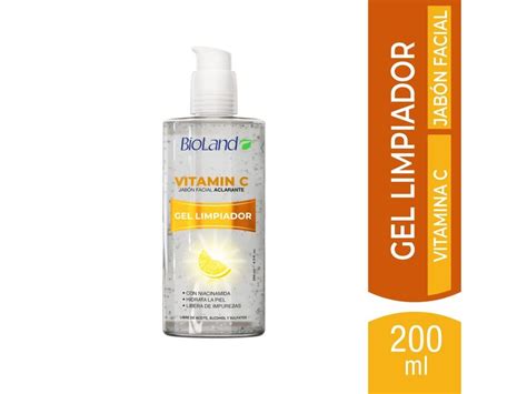 Comprar Gel Limpiador Facial Bioland Jabón Aclarante Con Vitamina C Y Niacinamida 200 Ml