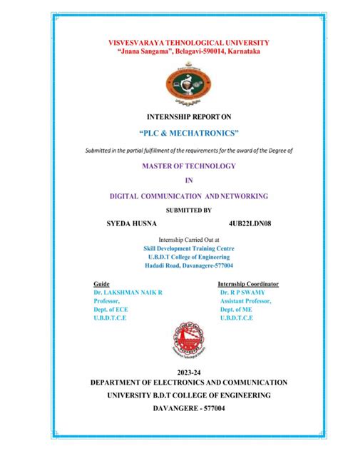 Internship 3 Pdf Programmable Logic Controller Computer Engineering