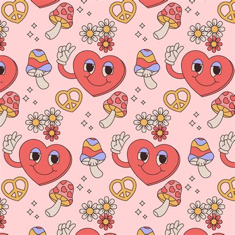 Patrón De Amor Dibujado A Mano Vector Gratis