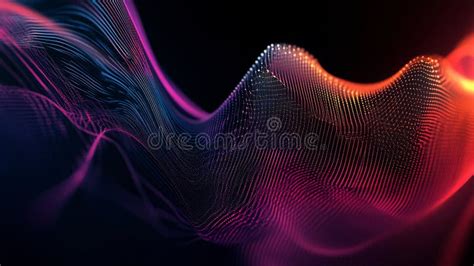 Colorful Abstract Wave Patterns Flowing In Dark Space Create A Vibrant Visual Experience Stock