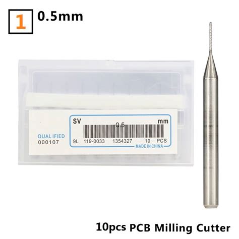 10pcs 0 5 0 7mm PCB Machine End Mill Set CNC Machi Grandado