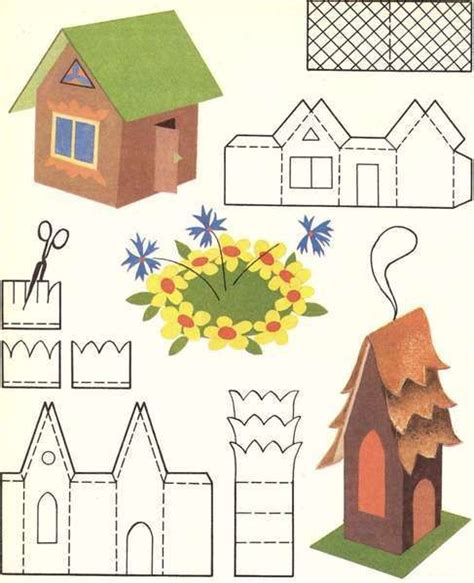 Как сделать домик из бумаги своими руками Сделай сам Детские поделки Поделки в виде птиц