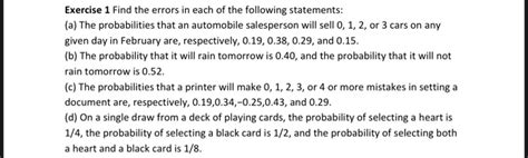 Solved Exercise 1 Find The Errors In Each Of The Following