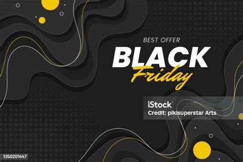 플랫 물결 모양의 블랙 프라이데이 배경 벡터 디자인 일러스트 3차원 형태에 대한 스톡 벡터 아트 및 기타 이미지 3차원 형태