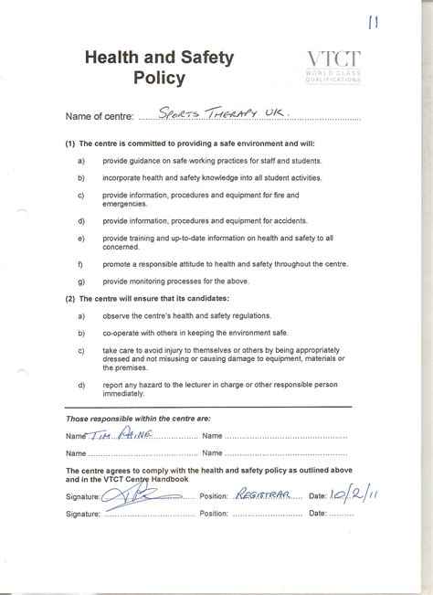 Policy Documents Sports Therapy Uk