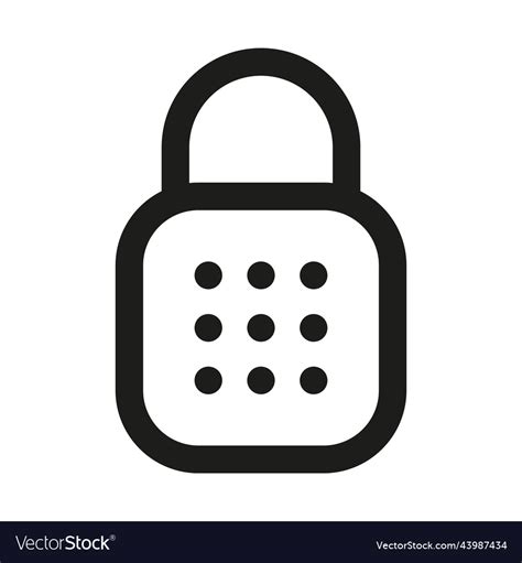 Password Field Line Icon Pin Code Lock Royalty Free Vector