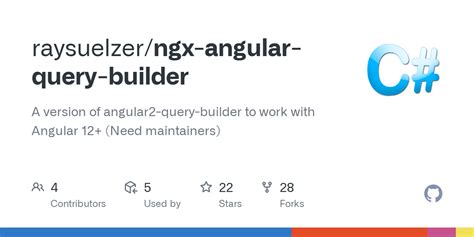 Github Raysuelzer Ngx Angular Query Builder A Version Of Angular Query Builder To Work With