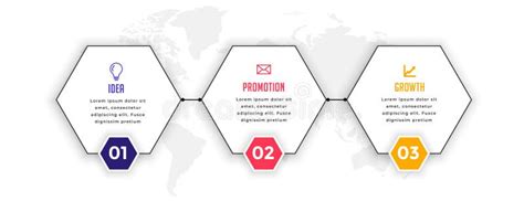 Three Step Infographic Chart Template Visualize Business Processes Stock Vector Illustration
