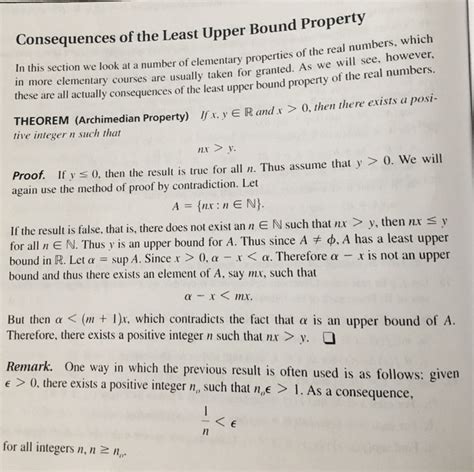 Solved Consequences Of The Least Upper Bound Property In