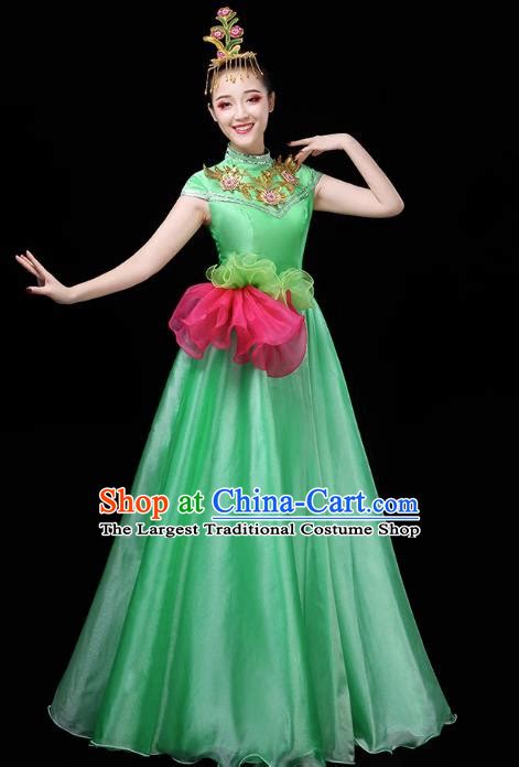 Opening Dance Big Swing Skirt Performance Costume Female Long Skirt Chorus Stage Costume
