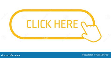 Click Here Action With Hand Tapping Button Stock Vector Illustration Of Choosing Oval 203788939