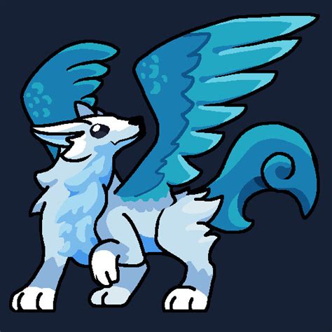 Cute Cartoon Wolf Pup With Wings