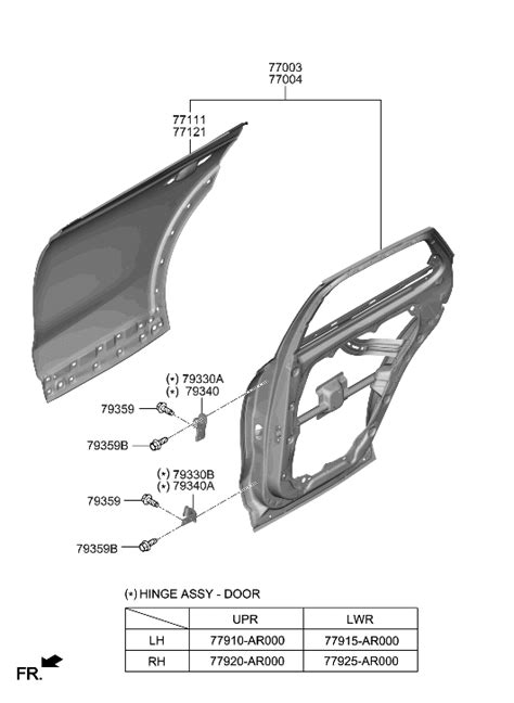 77004 It000 Genuine Hyundai Panel Assy Rear Doorrh