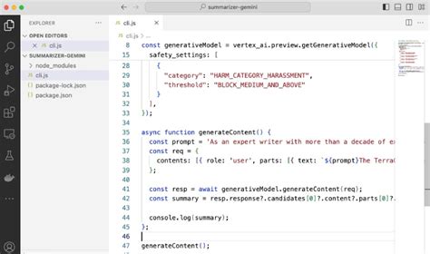 how to create a text summarizer using gemini over vertex ai with node js a step by step guide