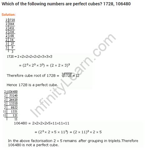 Extra Questions Cubes And Cube Roots Class Maths Chapter