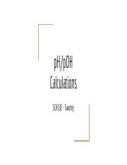 Understanding Ph And Poh Calculations For Acid Base Solutions Course Hero