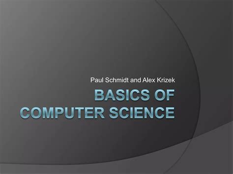 Basics Of Computer Science Pptx Technology And Computing