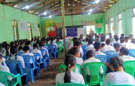 ပိုင်ကျုံမြို့ အ ထ က ခွဲ အထက်ပိုင်ကျုံကျောင်း၌ စာဖတ်ရှိန်မြှင့်တင်ရေးအတွက် အသိပညာပေး ဟောပြောပ