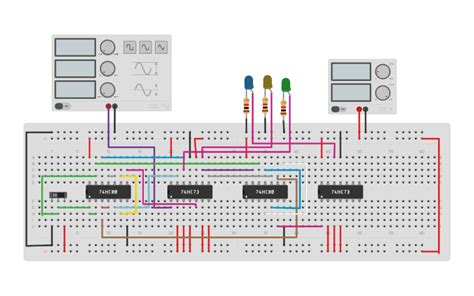 Circuit Design 3 Bit Asynchronous Up Down Tinkercad