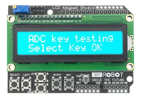 Módulo Lcd Keypad Shield Para Arduino Teclado Backlight Azul