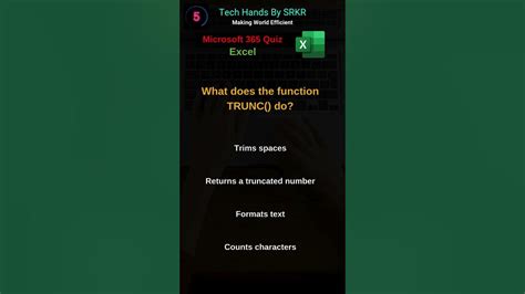 What Does The Function Trunc Do Exceltips Exceltricks Excelquiz Exceltraining Youtube