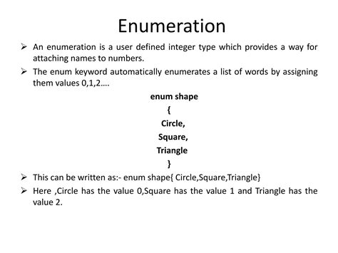 Enumeration In C Pptx