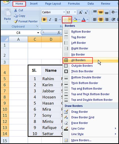 এক্সেল ডেটা বেসিক ফরমেটিং Excel 2007 Tutorial In Bangla Part 06