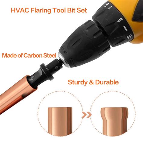 Swedge Tool Hvac Swaging Set Copper Pipe Expander Swaging Tool Drill Bit Set Precision Flaring
