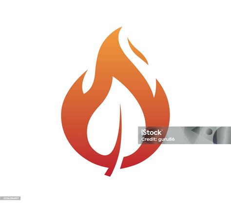 Ilustrasi Ikon Desain Simbol Simbol Kebakaran Hutan Logo Daun Api Api