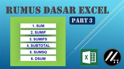rumus dasar excel part 3 fungsi matematika youtube