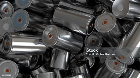 대용량 4680 배터리 폐기물 축전지 재활용 공장 배터리 폐차장 3d 렌더링 독성 중금속 오염 자동차 기술 발전 환경 보전 리튬 이온 전지에 대한 스톡 사진 및 기타 이미지