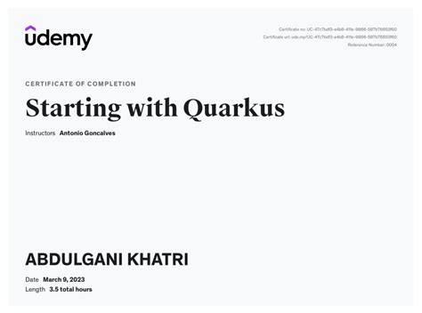 Abdulgani Khatri On Linkedin Udemy Course Completion Certificate