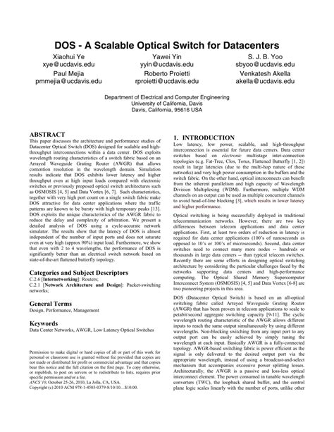 Pdf Dos A Scalable Optical Switch For Datacenters