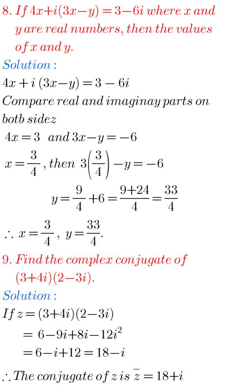 Inter Maths Solutions For Complex Numbers Intermediate 2nd Year Maths 2a Chapter 1 Solutions