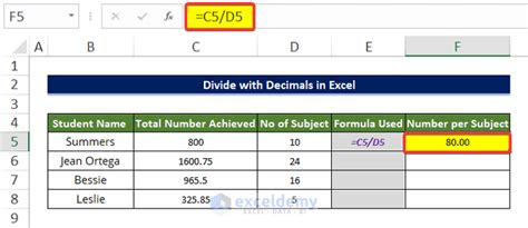 How To Divide With Decimals In Excel 5 Suitable Examples Exceldemy