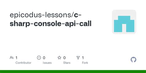 GitHub Epicodus Lessons C Sharp Console Api Call