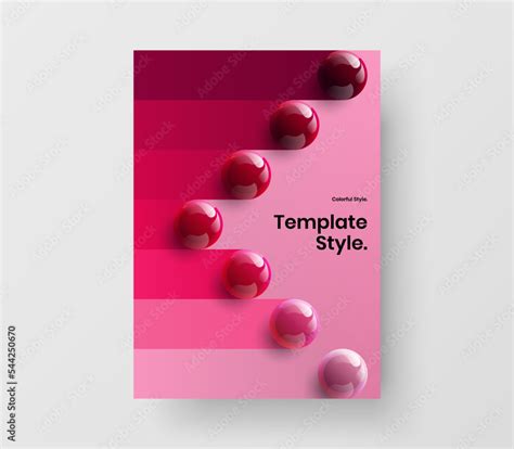 Premium Realistic Spheres Leaflet Template Modern Journal Cover A Vector Design Layout Stock