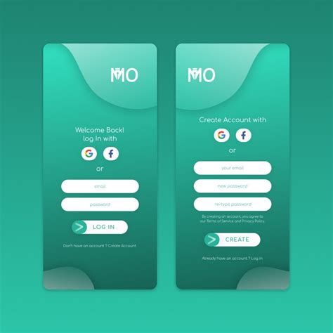 UI Design For Login Sign Up Screens