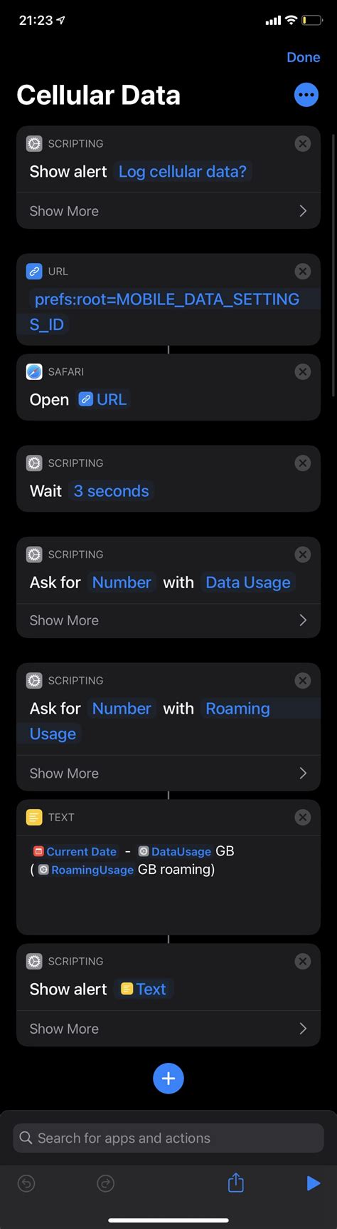 monitor cellular data usage ios automators talk