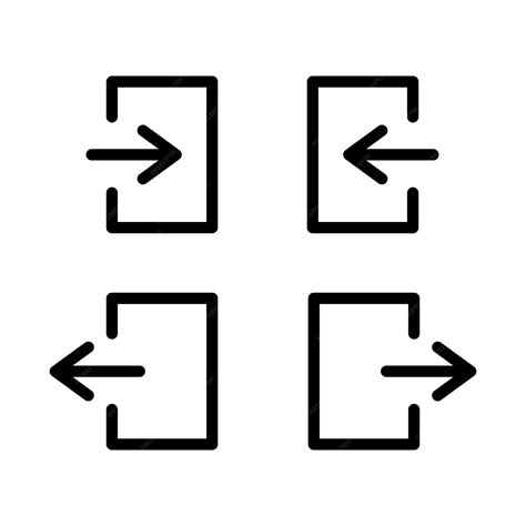 Premium Vector Arrow And Door Icon Exit And Entry Icons Sign In And