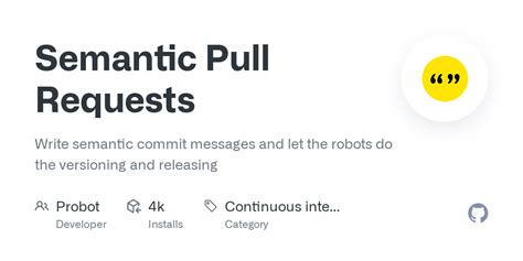 Semantic Pull Requests · Github Marketplace · Github