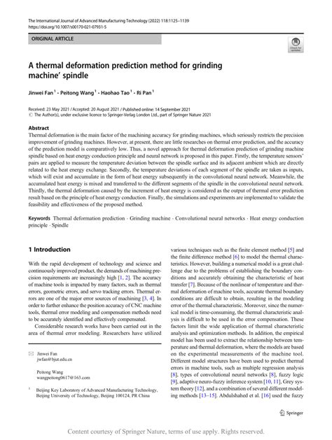 A Thermal Deformation Prediction Method For Grinding Machine Spindle