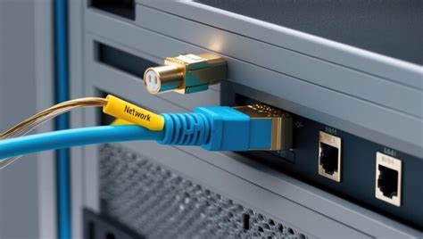 Close Up Of Network Cables Connected To A Server For Data Transmission Premium AI Generated Image