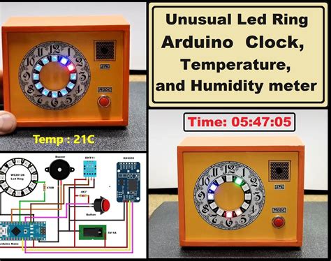 Unusual Led Ring Arduino Clock Temperature And Humidity Meter 4
